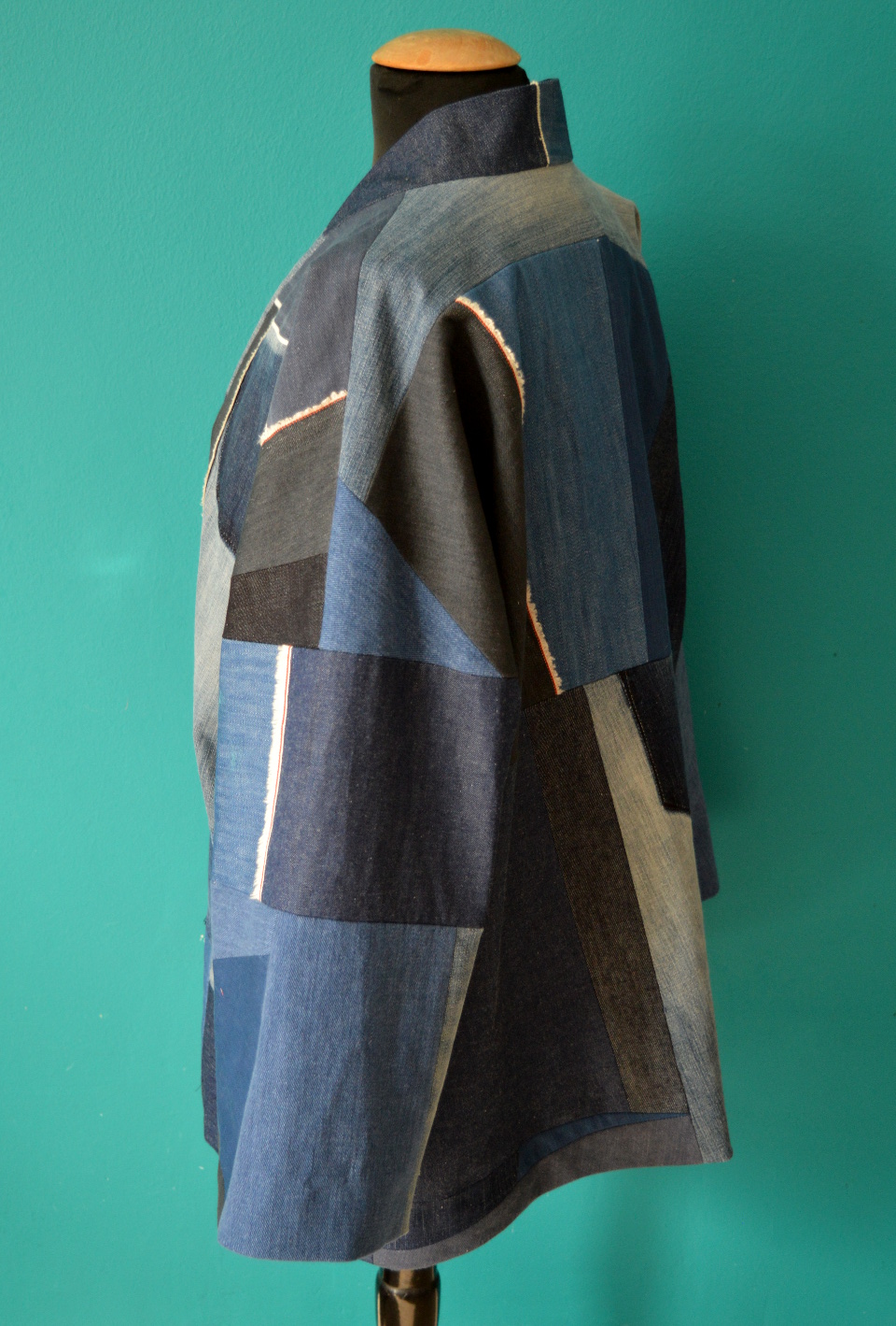 'So, Zo...': Patchwork Denim Coat