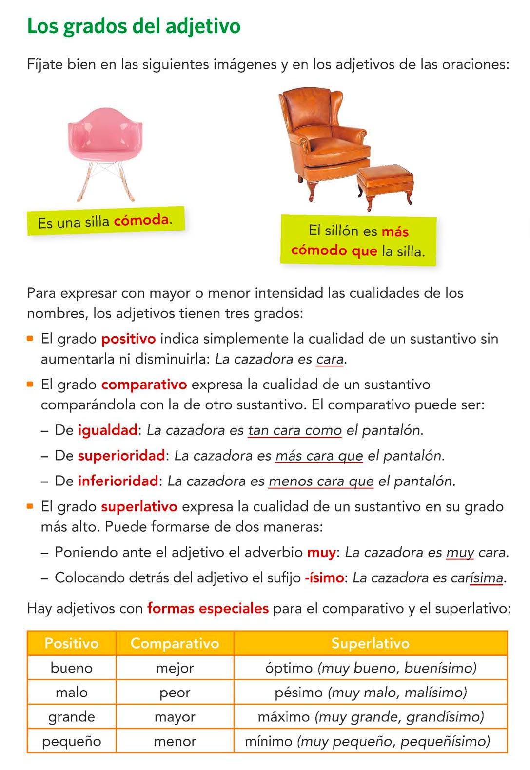 5º CEO Enlaces Lengua: UNIDAD 5: Los grados del adjetivo. El guión, la ...