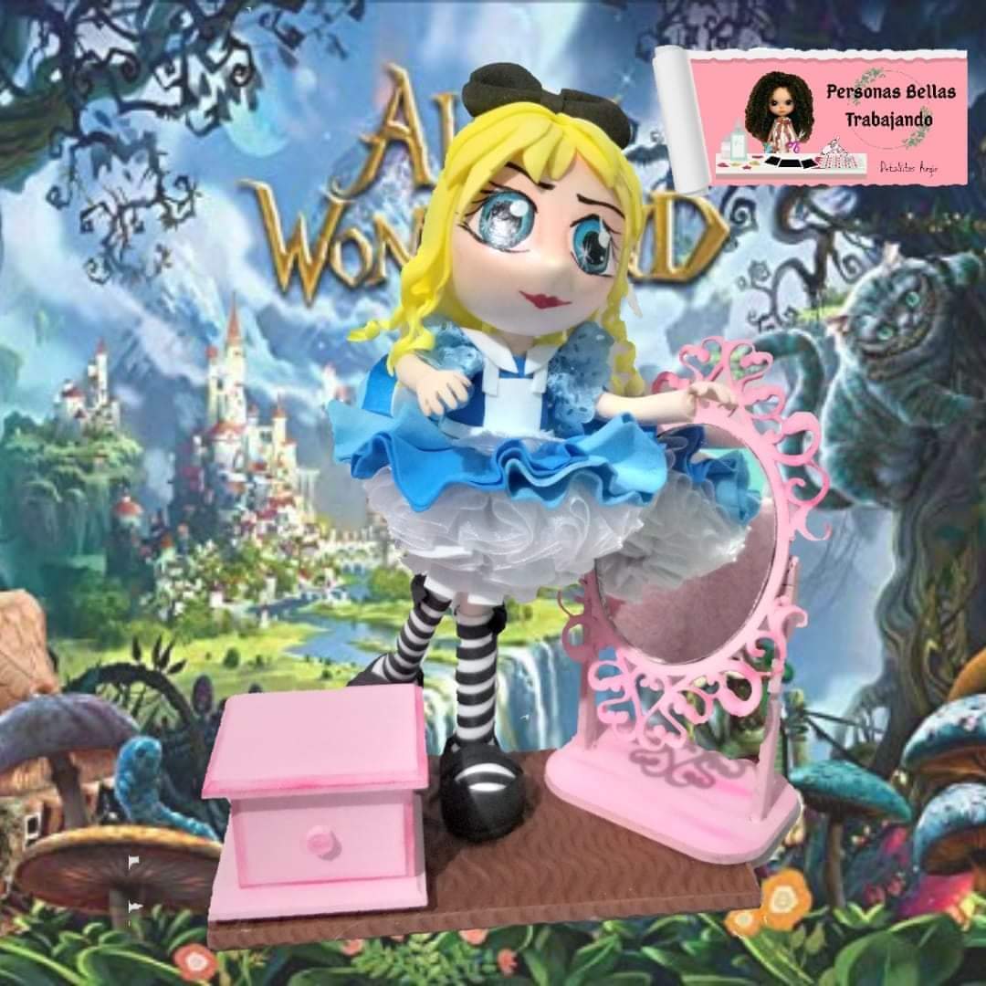 Fofucha boneca de EVA Alice no país das maravilhas com molde grátis ...