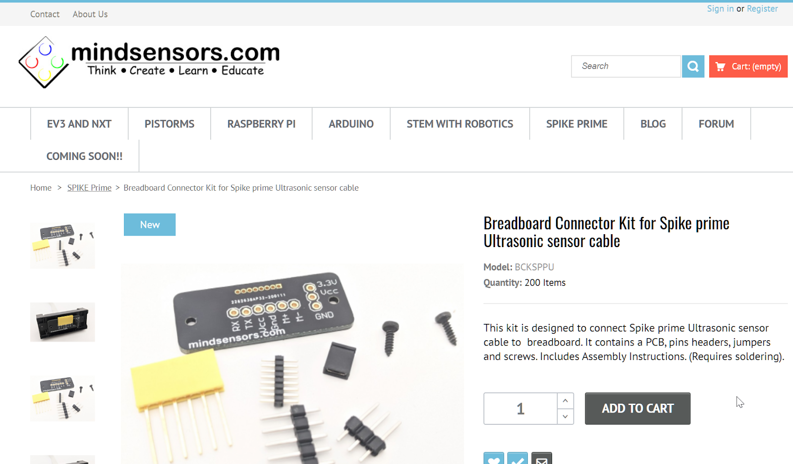 mindsensors.com推出LEGO SPIKE 距離感應器擴充套件(Breadboard Connector Kit for ...