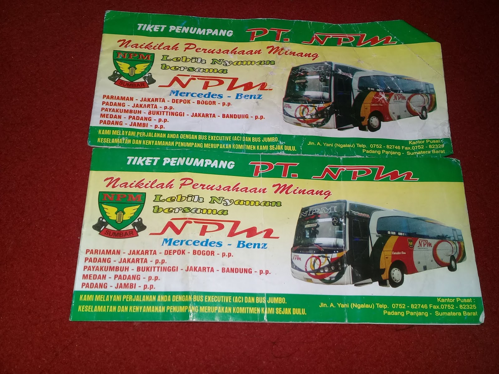 Tarif Bus NPM