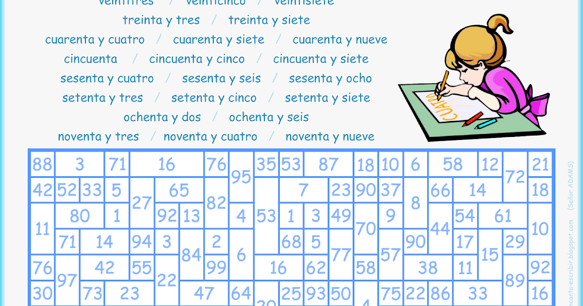 Me encanta escribir en español: Colorea y descubre un número escondido.