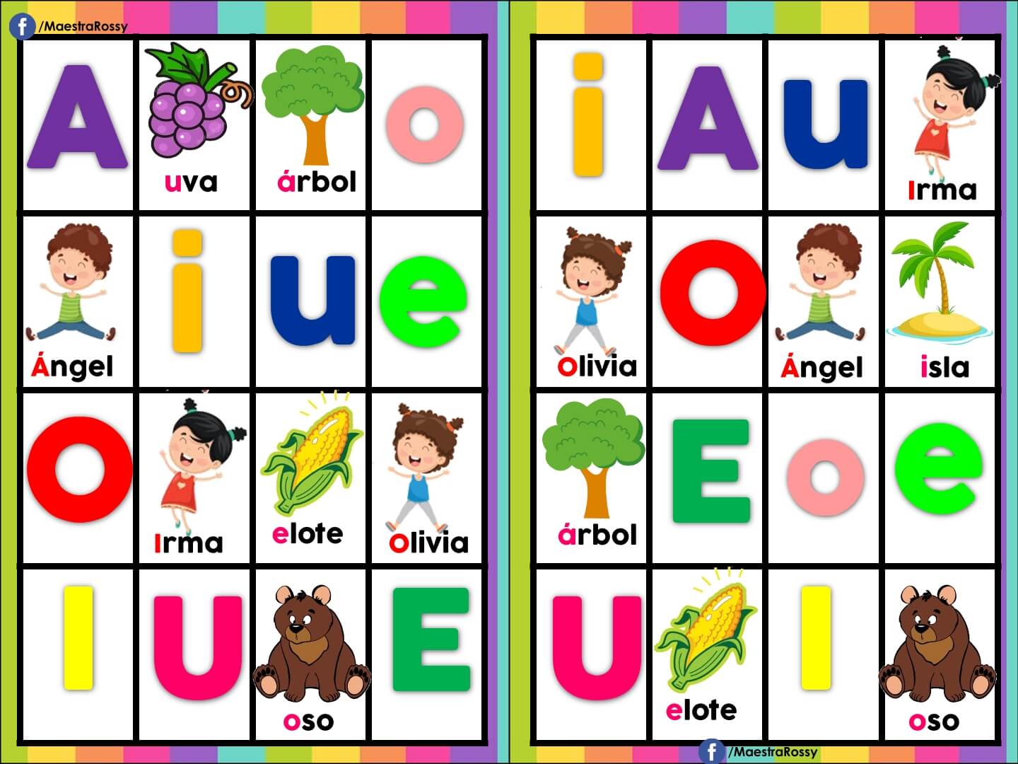 Juego Lotería de las Vocales | Mundo de Rukkia