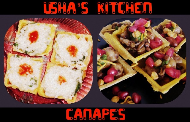 USHA'S KITCHEN: Canapes with various fillings : 4 fillings.