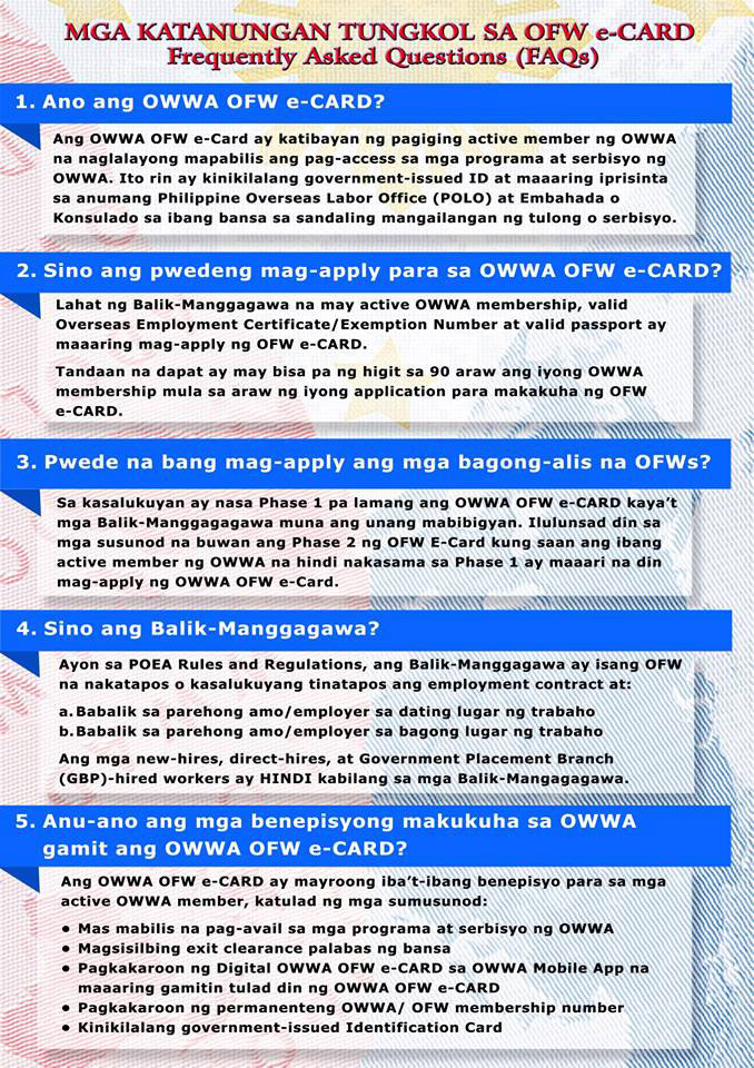 Flor Rosales TV: PAANO ANG PAGKUHA NG FREE OWWA OFW e-CARD