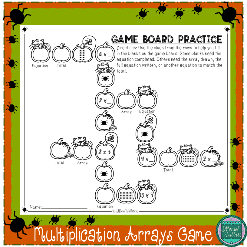 Morsel Tidbits: Pumpkin Patch Match: Multiplication with Arrays Center Game