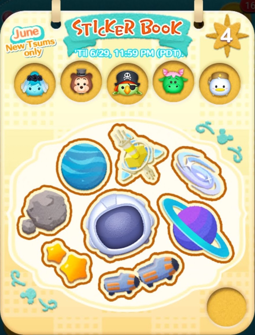 LINE: Disney Tsum Tsum (Global) - 2021 June, Sticker Book - 40/50