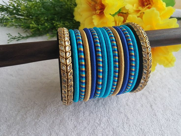 Colorful silk thread bangles