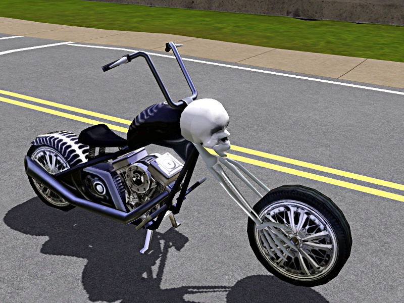 My Sims 3 Blog: Skull / Skeleton Chopper Motorcycle by lhawk07