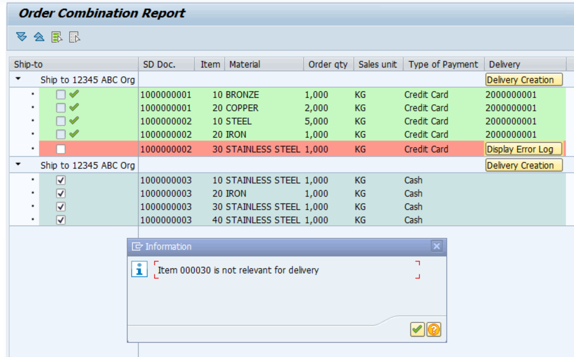 SAP ABAP Central: ALV Tree Report – Order Combination – continued