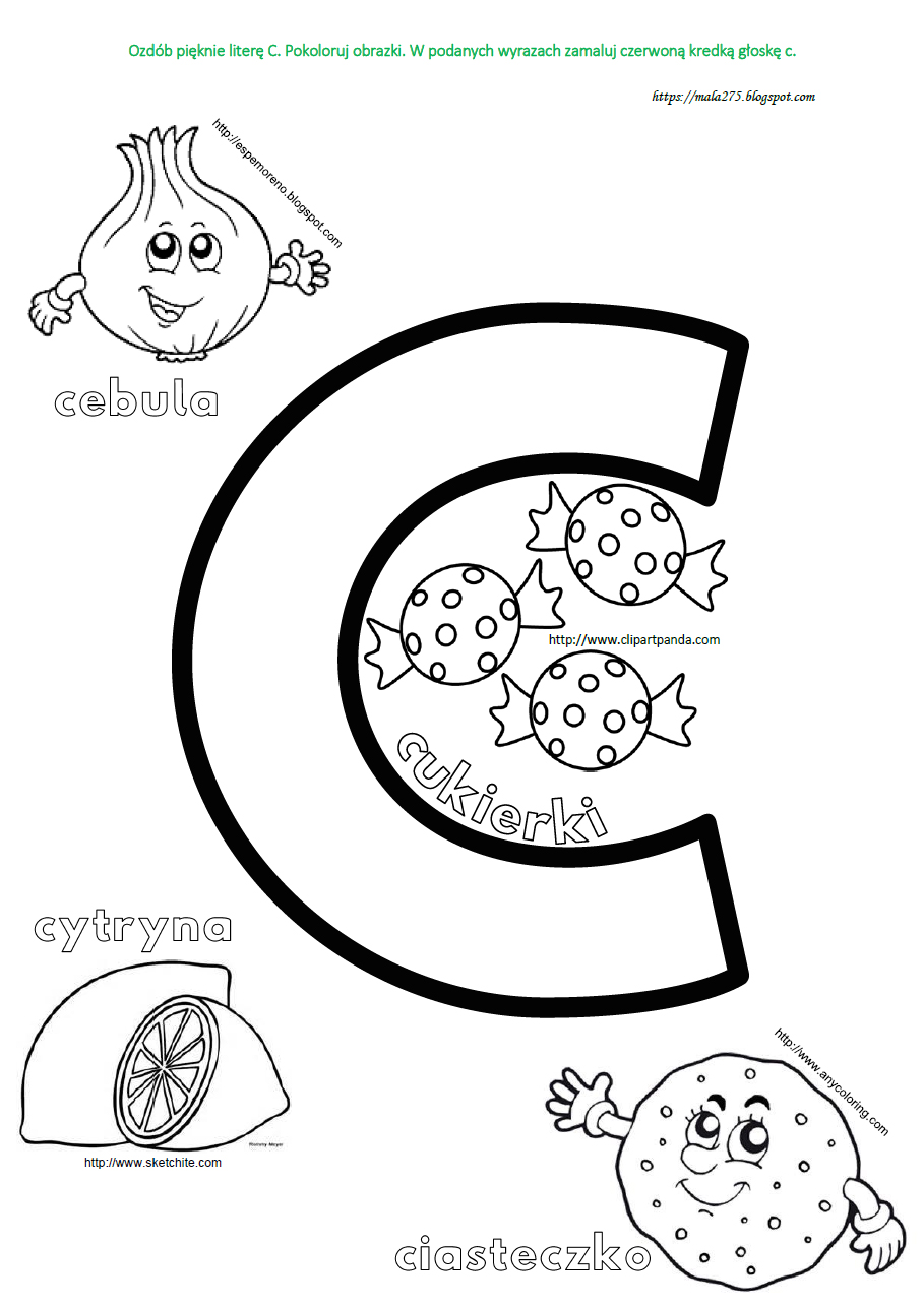BLOG EDUKACYJNY DLA DZIECI: LITERKA C - KARTA PRACY