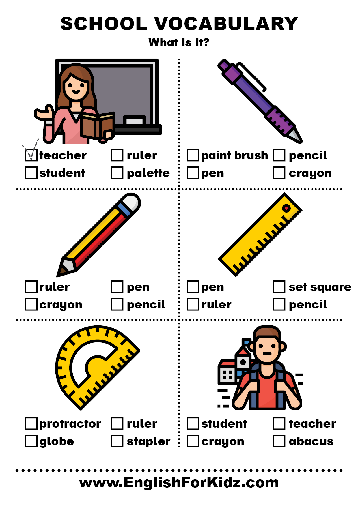 School Vocabulary Worksheets Free PDF School Vocabulary Worksheets Free PDF
