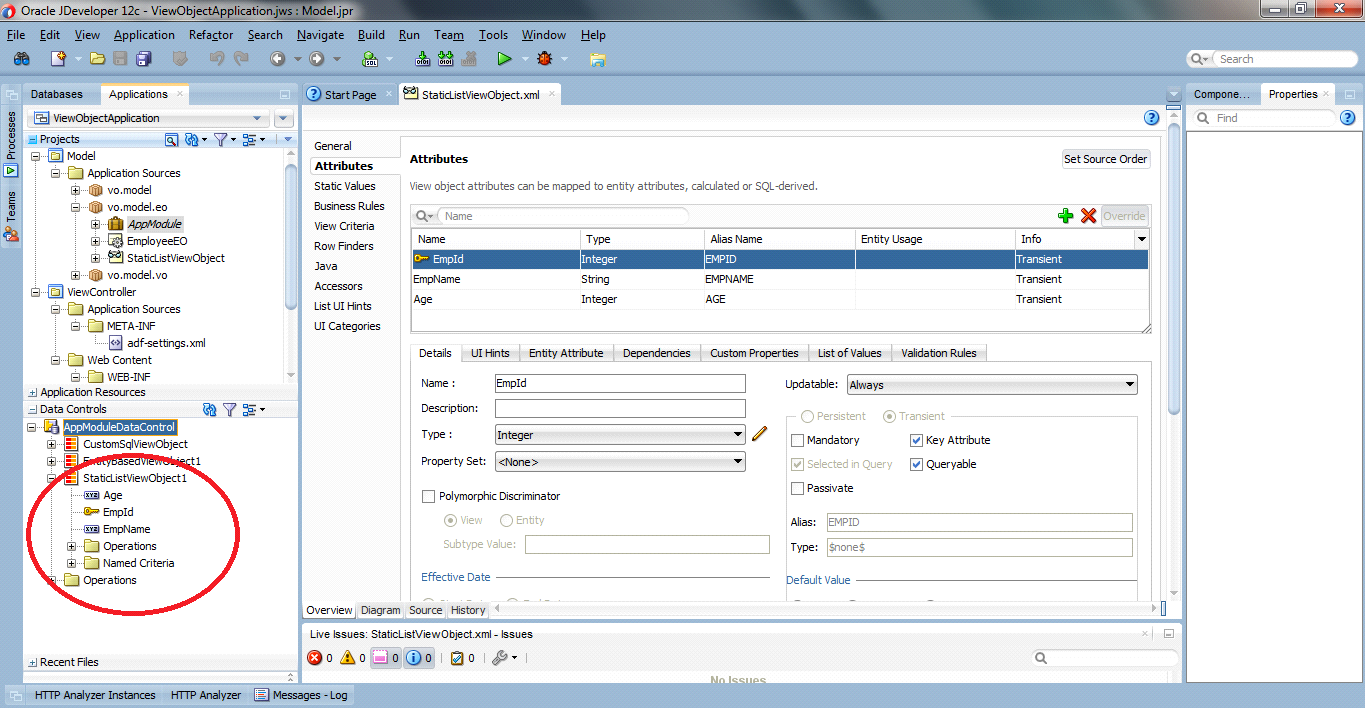 How To Create A Static List View Object ~ Oracle Adf 12c Application Development Framework