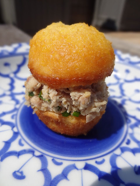 Scrumpdillyicious: Mini Corn Muffin & Lemon Chicken Salad Appetizers