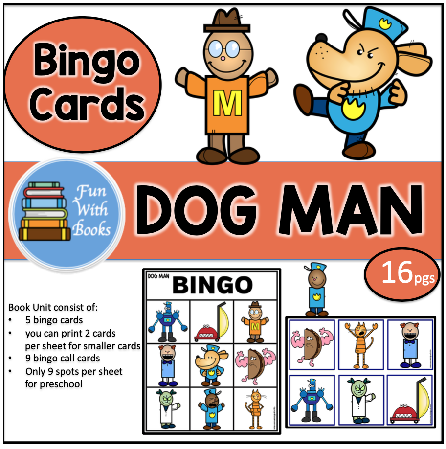 DOG MAN BINGO ~ Book Units by Lynn