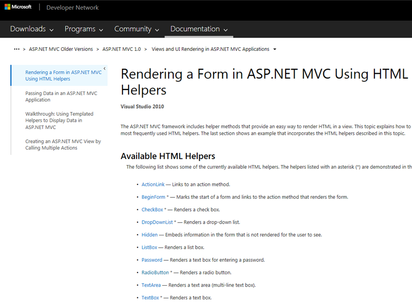 Asp C Asp Mvc 4 Razor Html Helpers Functions Samples