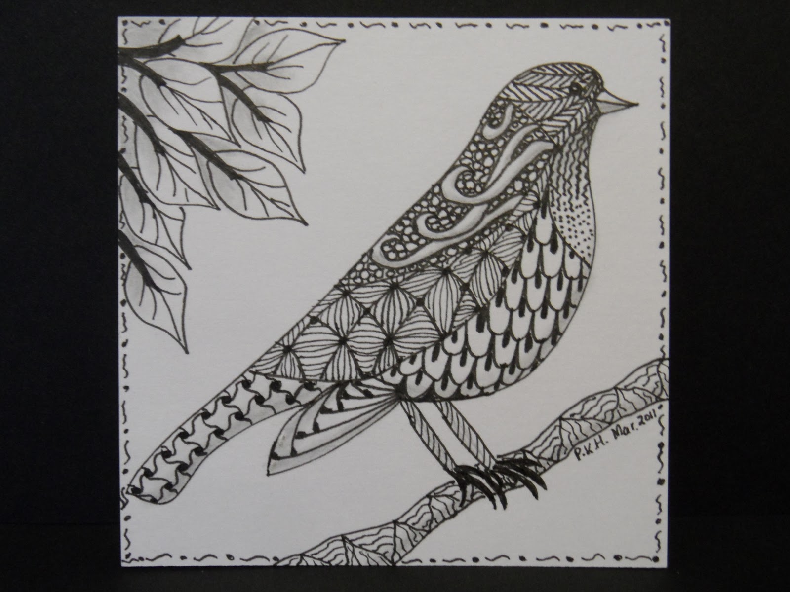 Trish's Artistic Adventures: Zentangle Inspired Art-Title Page, Bird ...