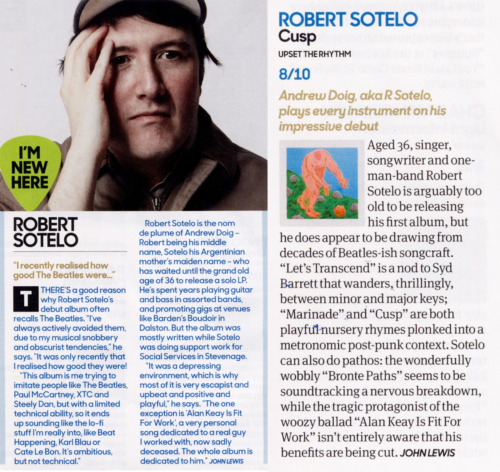 UPSET THE RHYTHM: Uncut Magazine on Robert Sotelo - 8/10!!!
