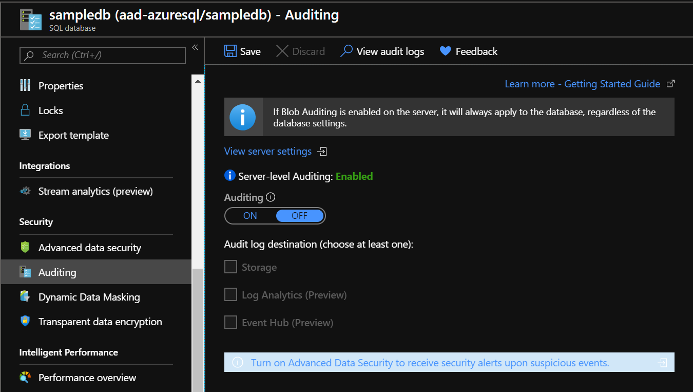 Anupama Natarajan: Data Platform Tips 13 - Auditing on Azure SQL Database