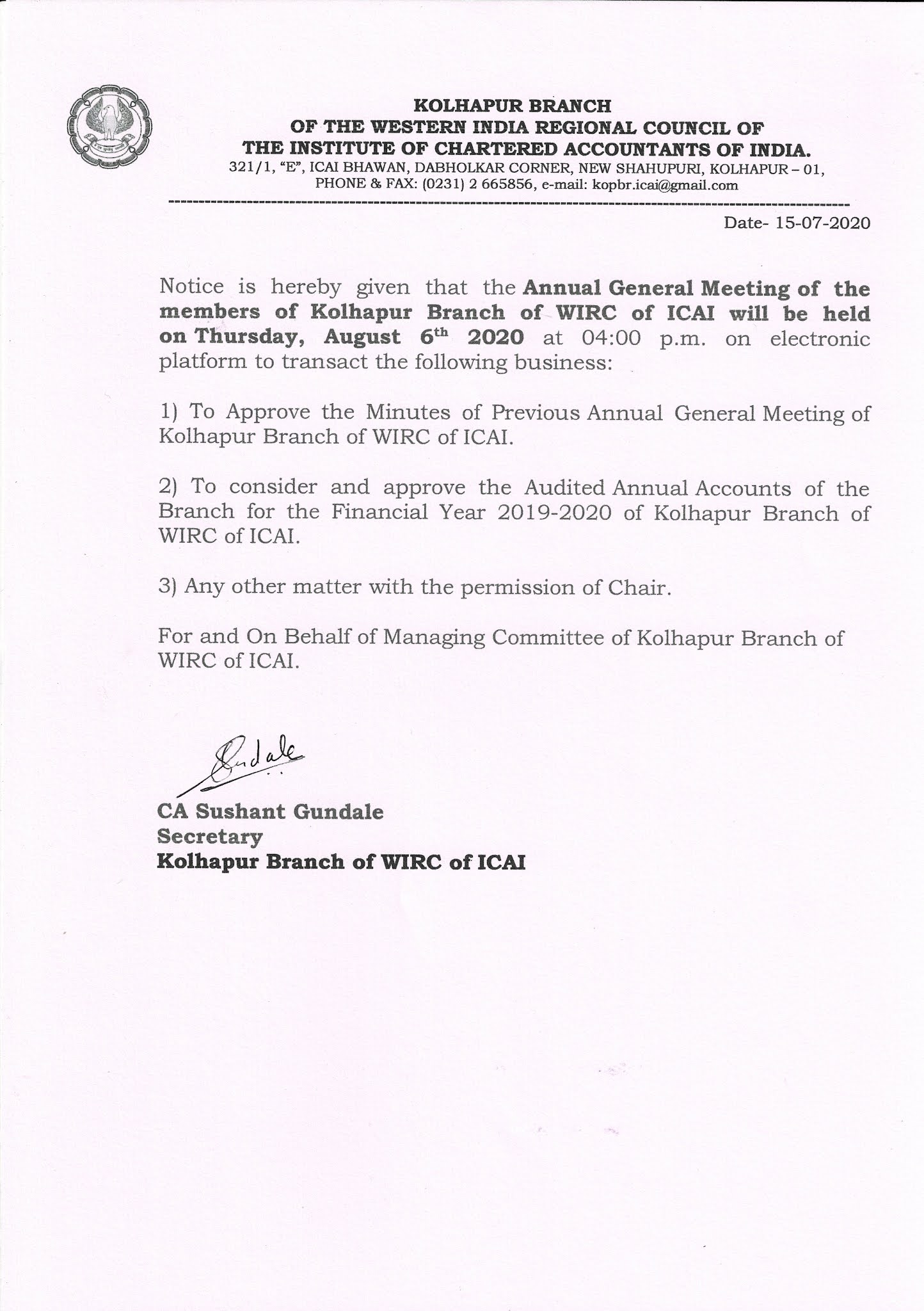 Kolhapur Branch of WIRC of ICAI