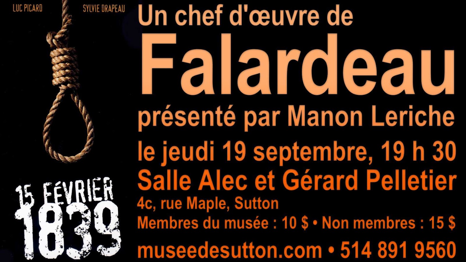 Projection du film 15 février 1839 suivie d'une discussion avec Manon ...