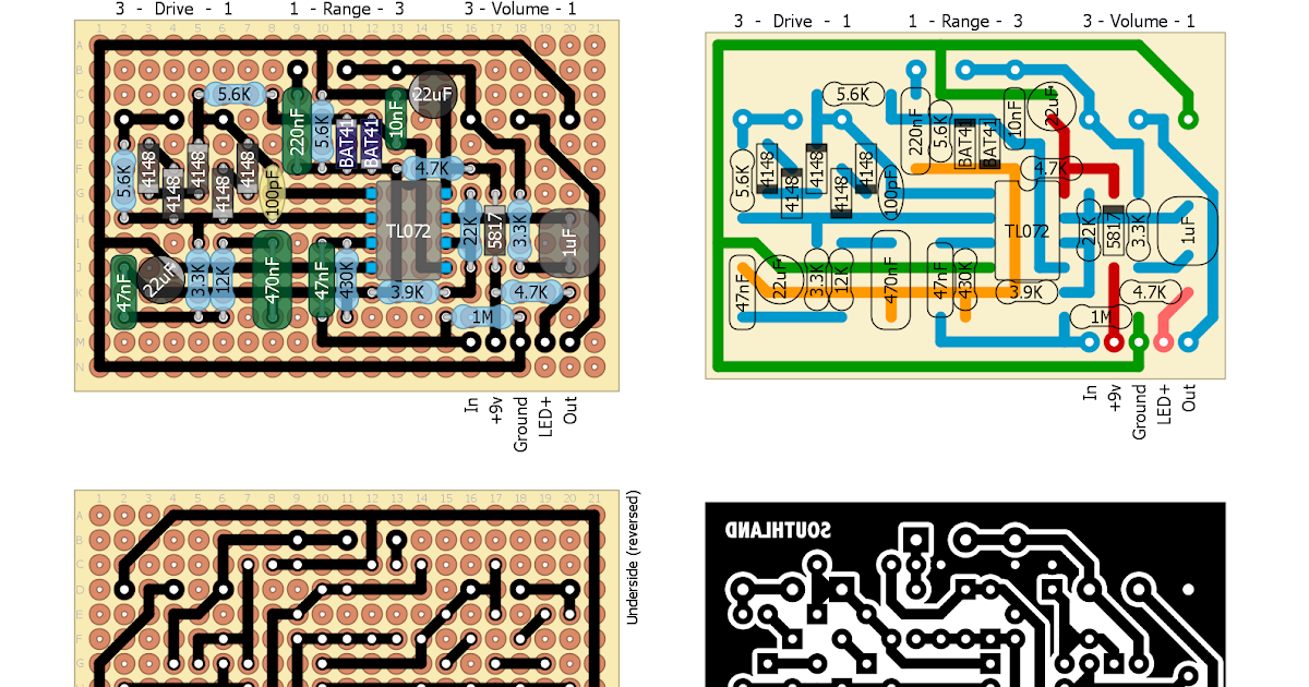 Perf and PCB Effects Layouts: Greer Amps Southland