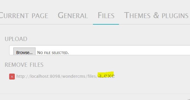Arbitrary file upload and RCE in Wonder CMS - CVE-2017-14521