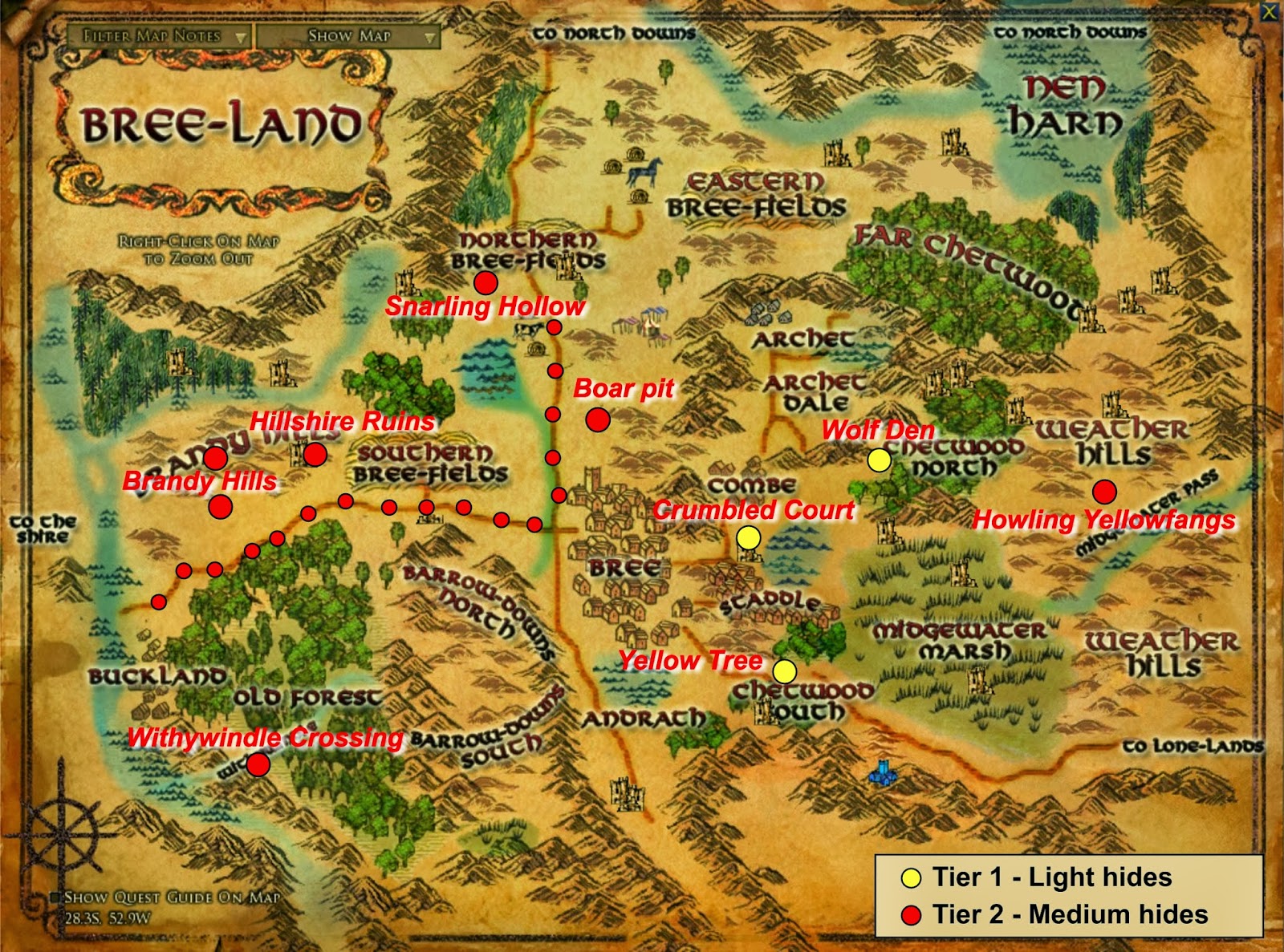 Wonderful Places in LOTRO's Middle Earth: Hides - and where to farm them