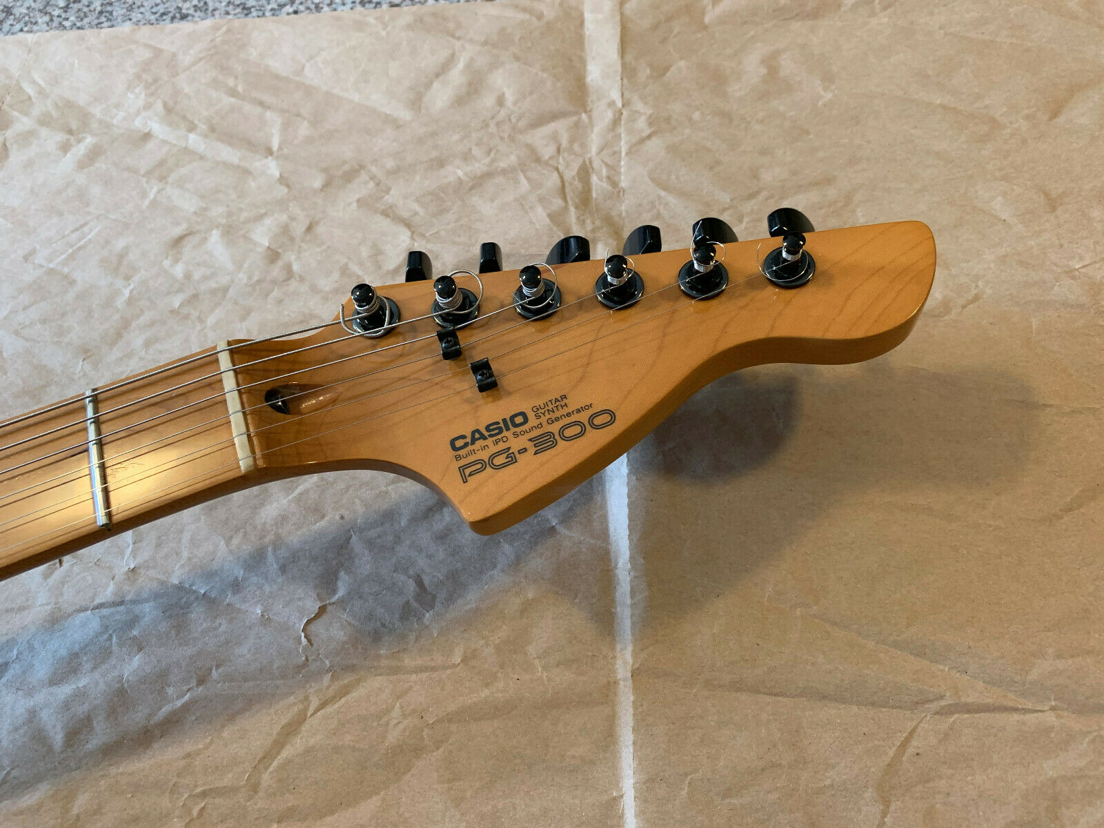 MATRIXSYNTH: Casio PG-300 Turquioseburst Flame Electric Guitar with Midi and Synth Sounds SN 001541