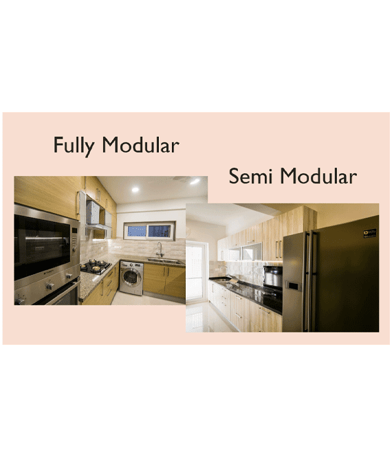 Difference between Modular kitchen & Semi Modular Kitchen