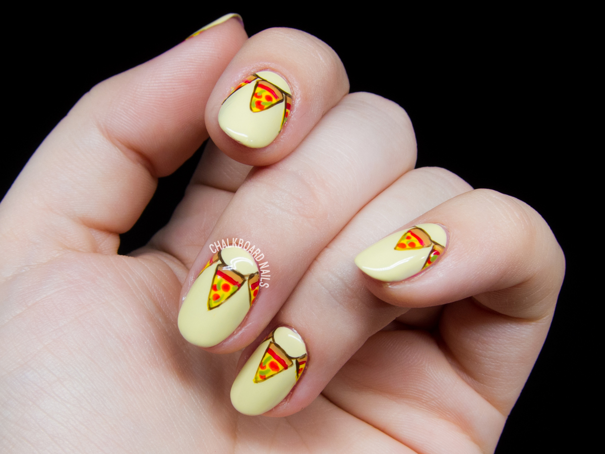 Pizza Bunting Nail Art | Chalkboard Nails | Phoenix, Arizona Nail Artist