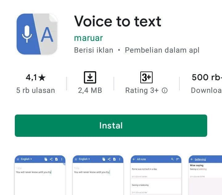 Mengubah Suara menjadi tulisan dengan Voice to Text