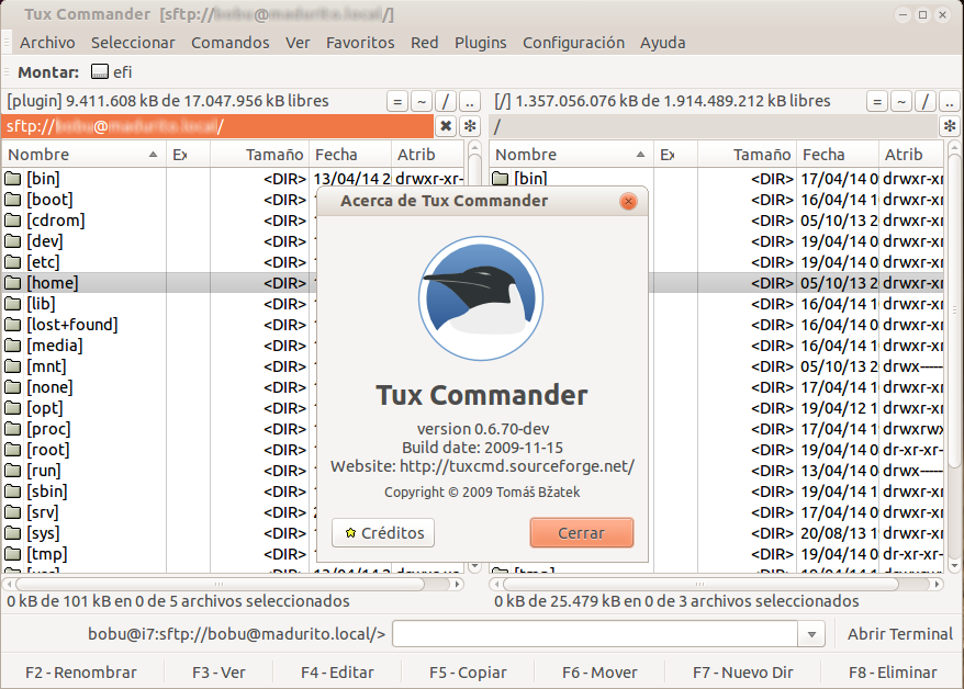 Malagueños originales y libres: Tux commander en Ubuntu 14.04