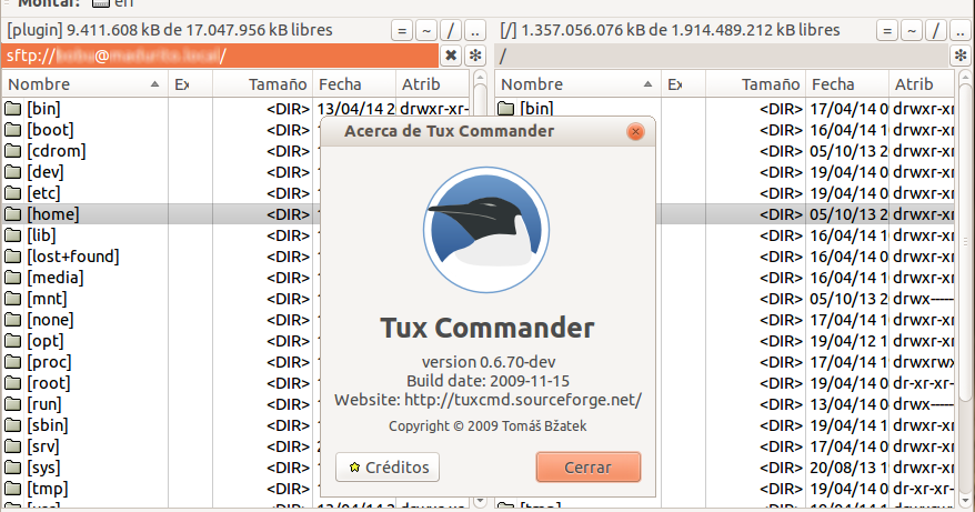 Malagueños originales y libres: Tux commander en Ubuntu 14.04