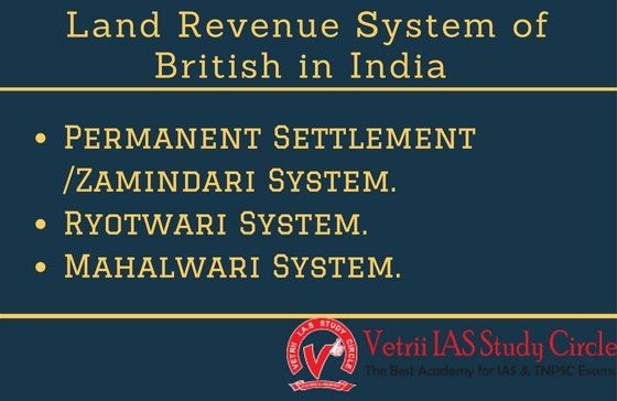 Land Revenue System of British in India - UPSC - TNPSC General Knowledge