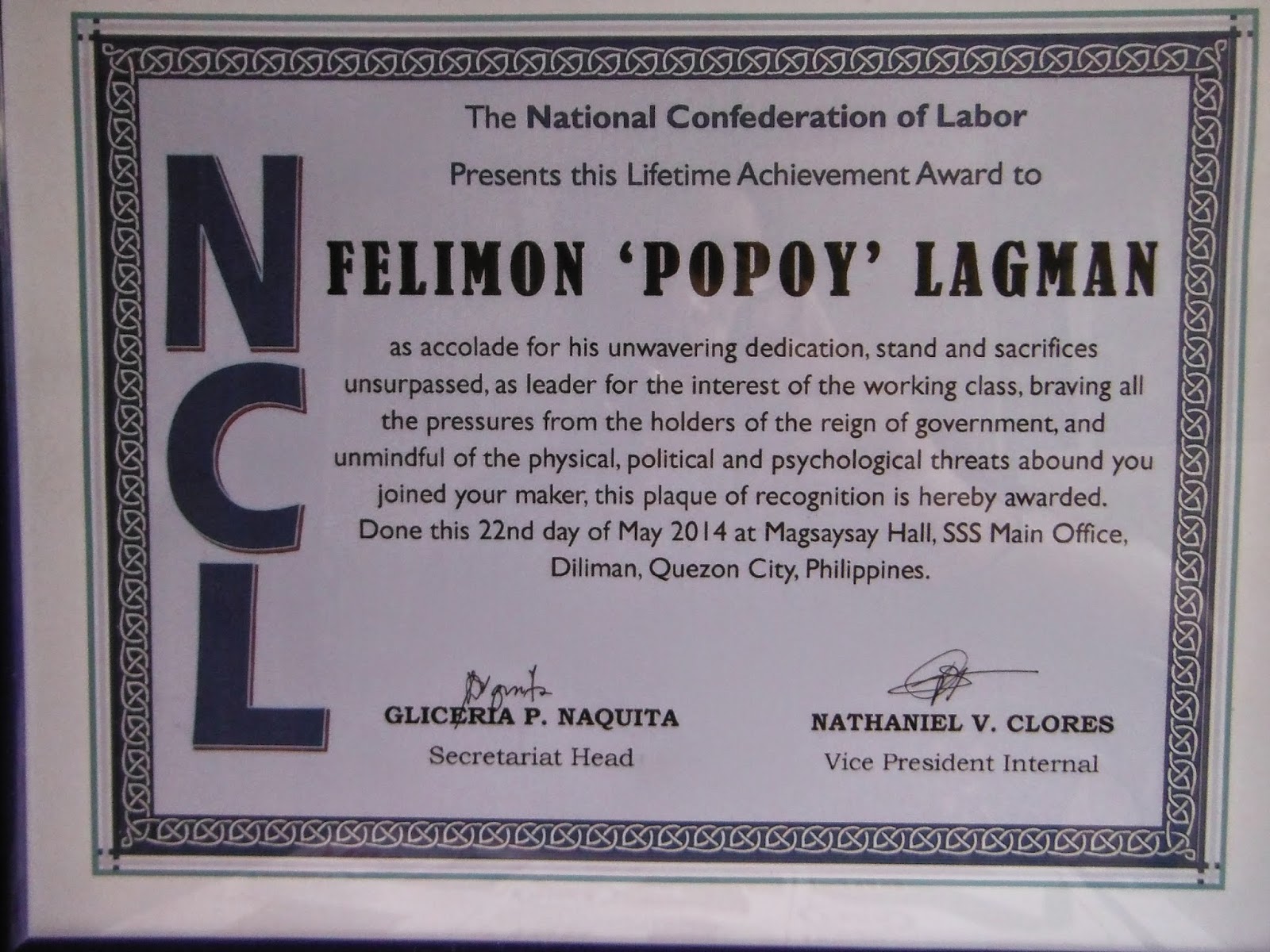 BMP: Ka Popoy Lagman, binigyang-pugay sa ika-4 na Kongreso ng NCL