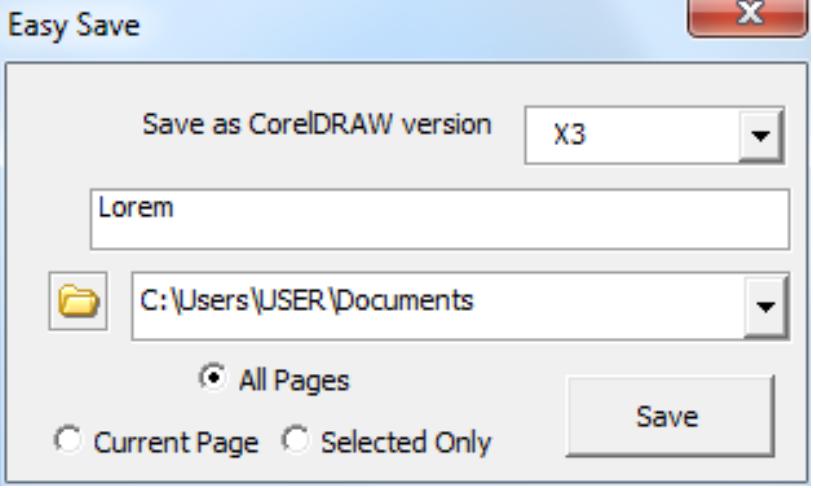 CorelDraw Macros: Save As