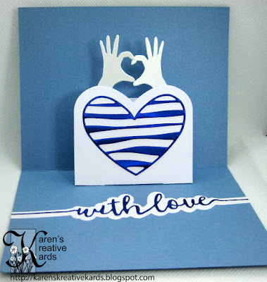 Karen's Kreative Kards: Heart Hands Love Card with New Dies From I-Crafter