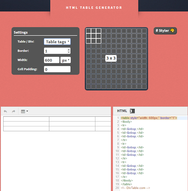 BLOG & BLOGGER: Créer un tableau