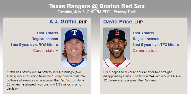 [TEX BOS] 시리즈 투수 매치업.JPG : MLBPARK