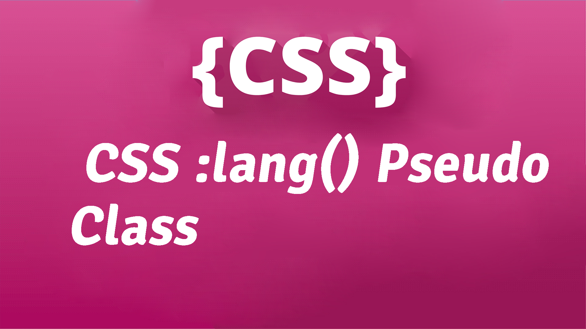 Css Lang Pseudo Class