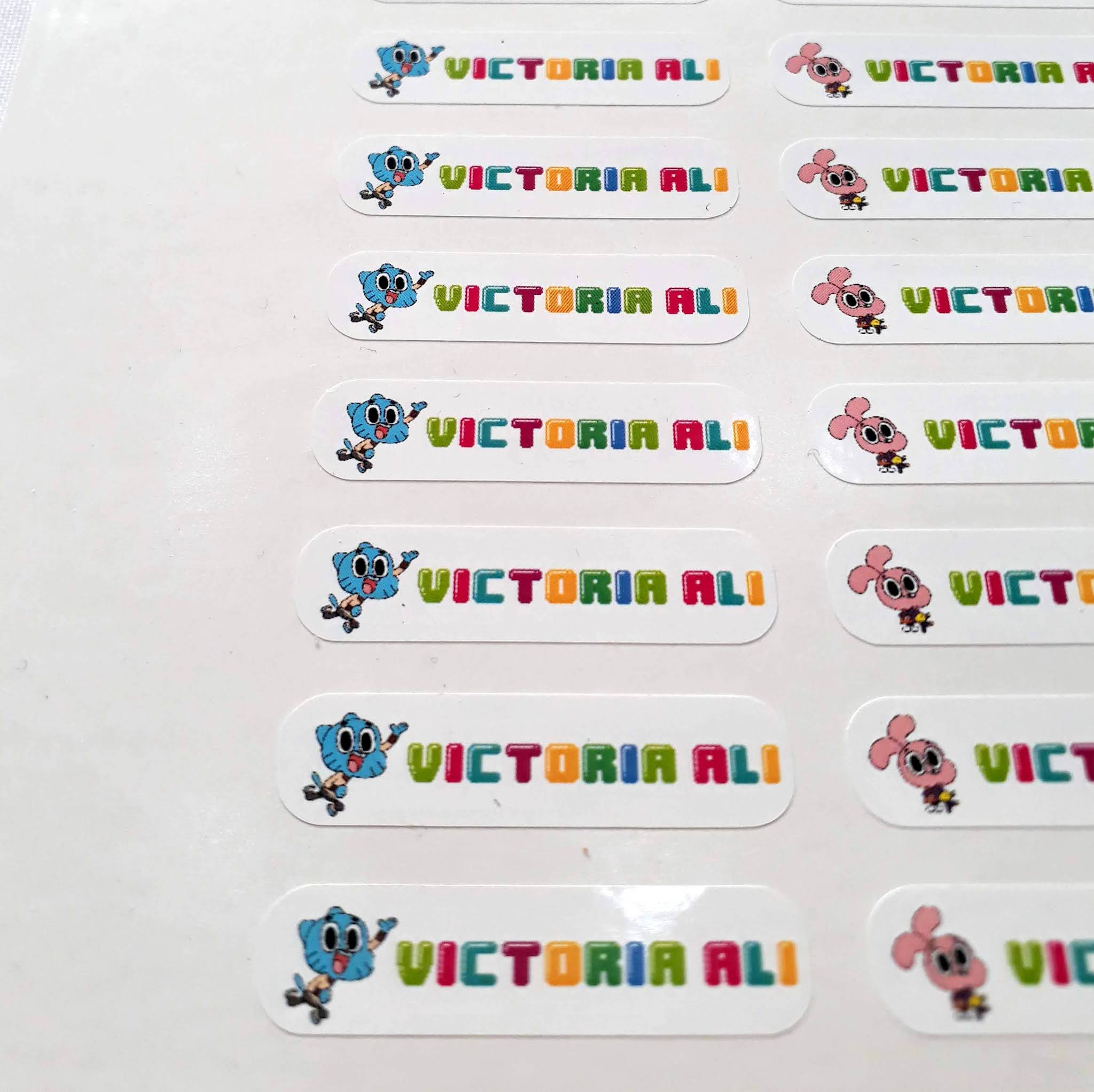 MinimandySign: Etiquetas escolares - Gumball