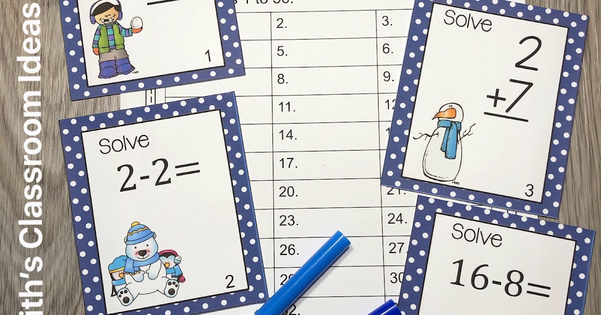 Grab These Adorable Winter Addition and Subtraction Task Cards For Your ...