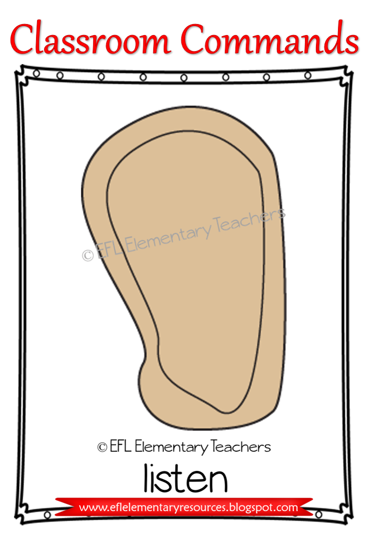 ESL/EFL Preschool Teachers: Commands Flashcards for the ESL Teacher