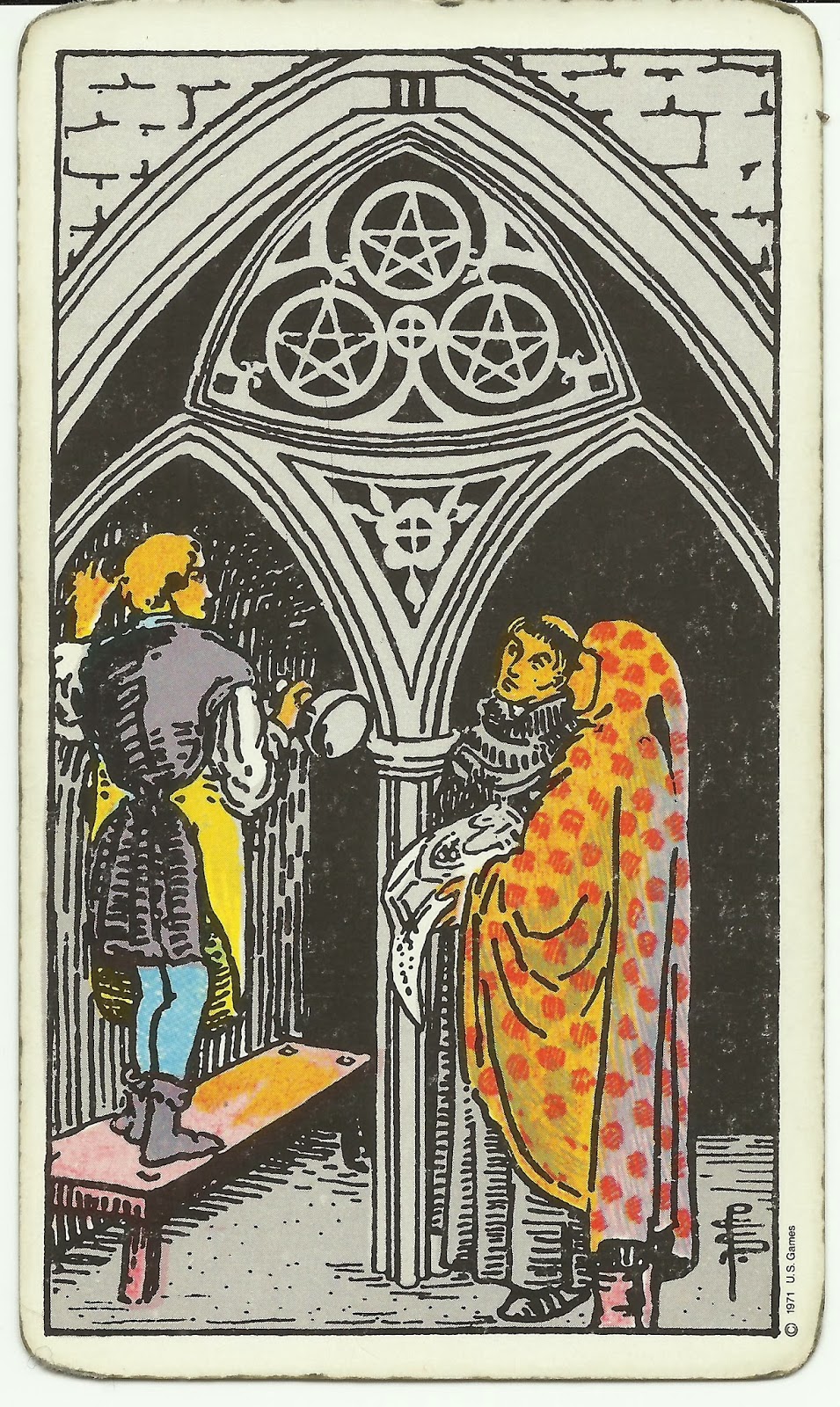 sabes que es el tarot : EL SIGNIFICADO DEL TAROT: TRES DE OROS