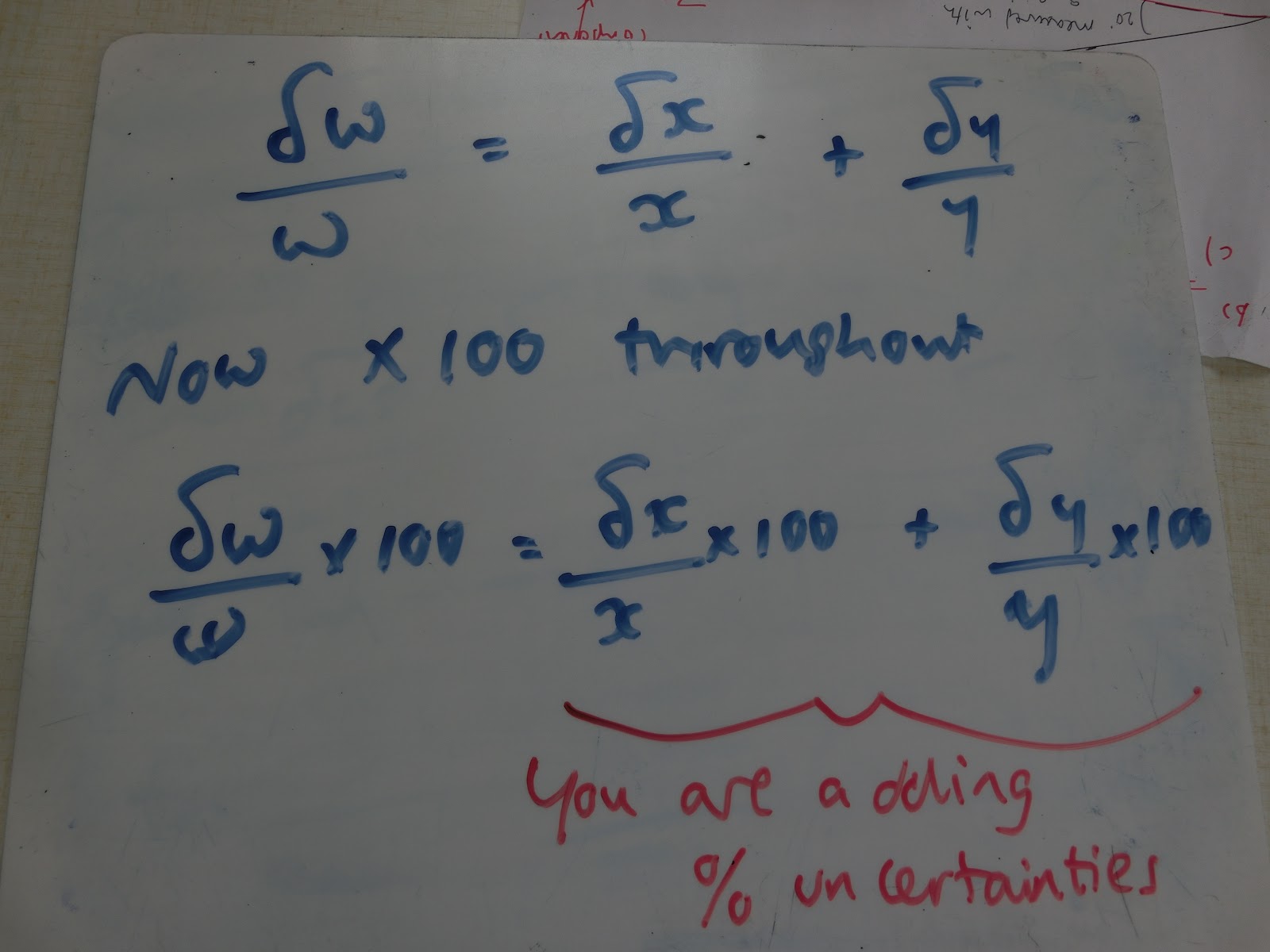 wigton physics: Why do you add percentage uncertainties?