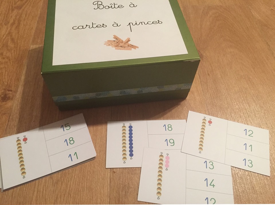 2 louveteaux homeschoolers: Cartes à pinces nombres de 11 à 19