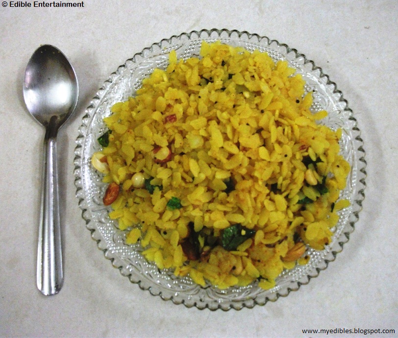 Edible Entertainment: Poha (Rice Flakes Upma / Snack) - Healthy Breakfast