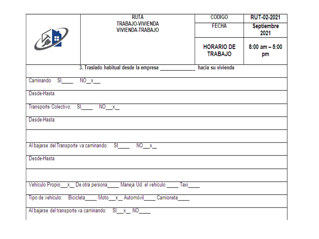 Rutograma para una empresa constructora