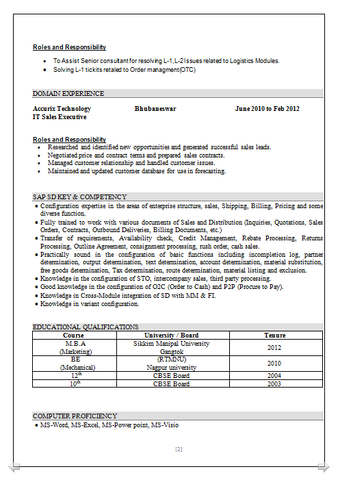 Dynamic Resume: RESUME FORMAT